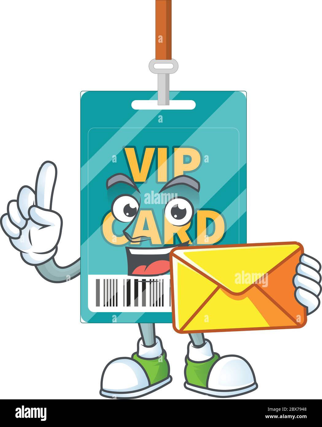 A cartoon picture of VIP pass card bring brown envelope Stock Vector ...