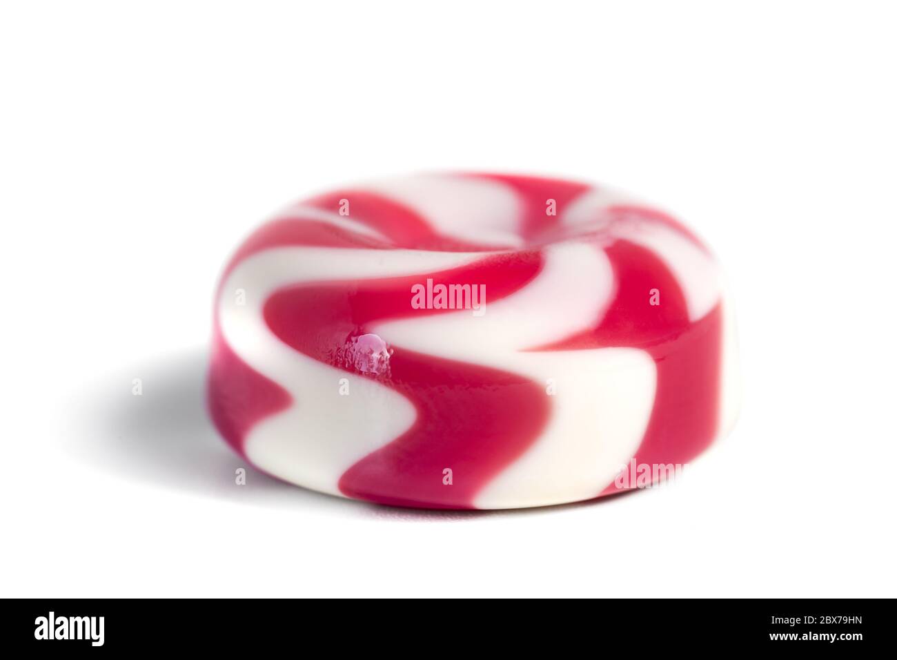 Red striped peppermint isolated on white background Stock Photo - Alamy