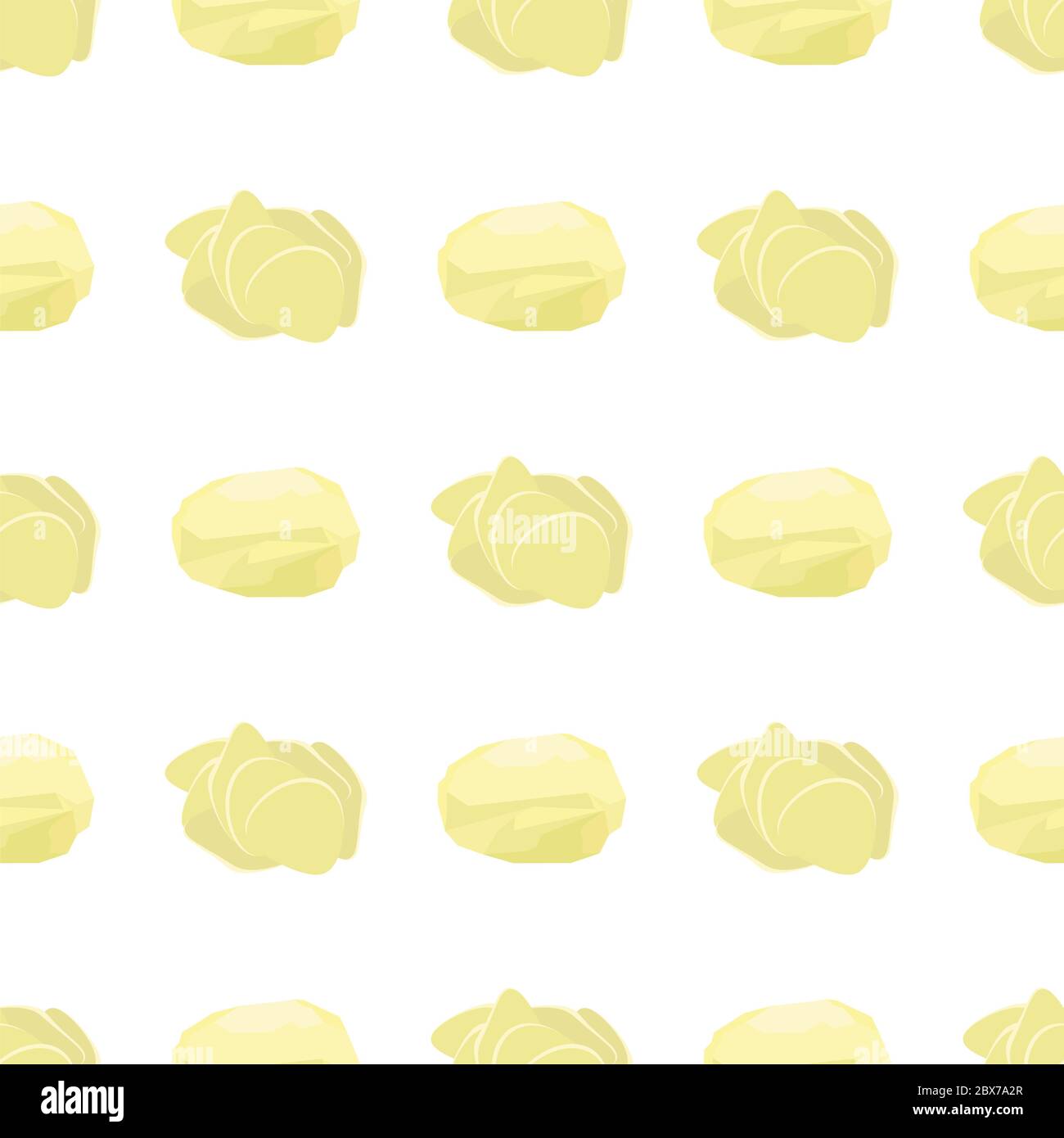 Potato Seamless Pattern. Whole, Slices, Circle Potatoes. Tasty ...