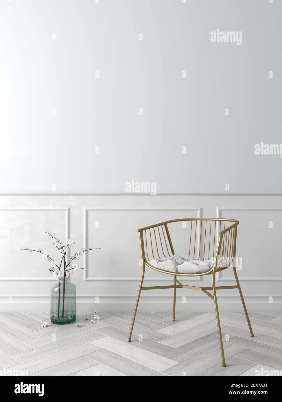 Interior modern design room 3D illustration Stock Photo - Alamy