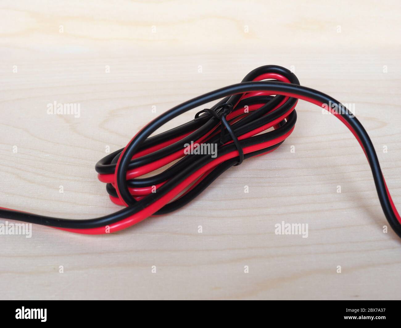 red and black electric wire for speakers or ac current power supply ...