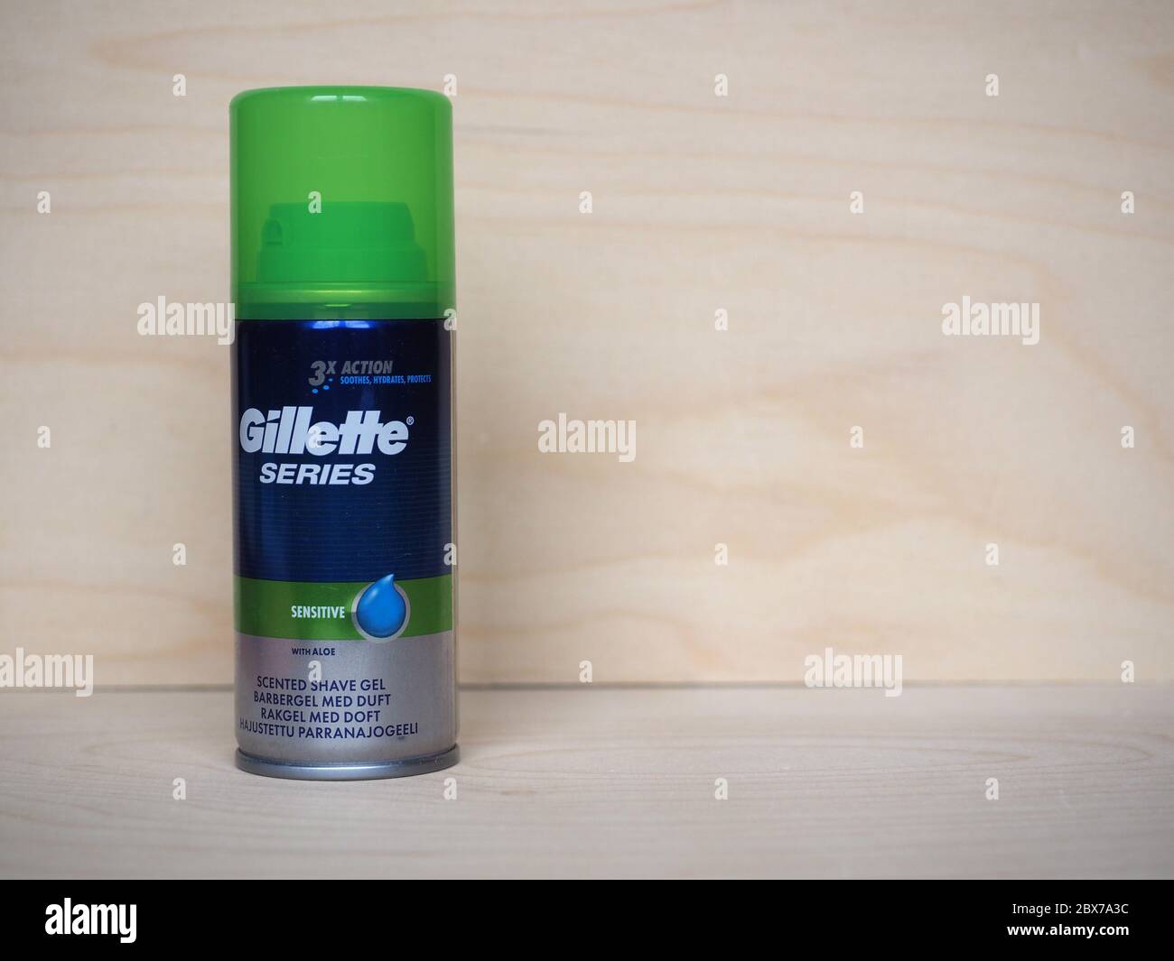 BOSTON, USA - CIRCA MAY 2020: Gillette series shaving gel for sensitive ...