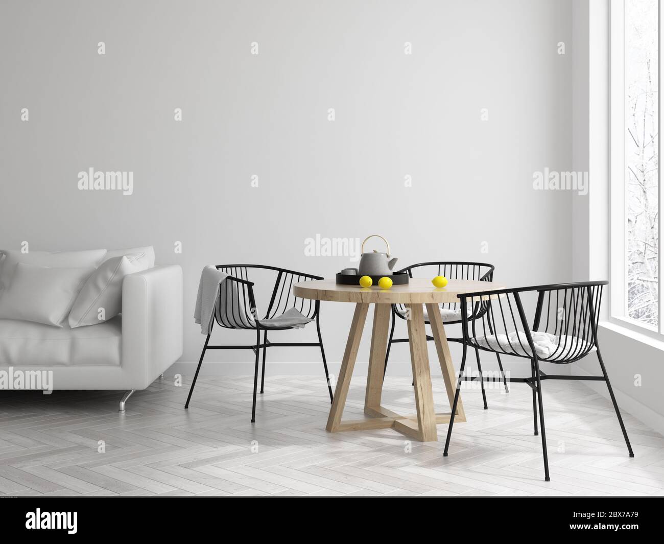 Interior modern design room 3D illustration Stock Photo - Alamy