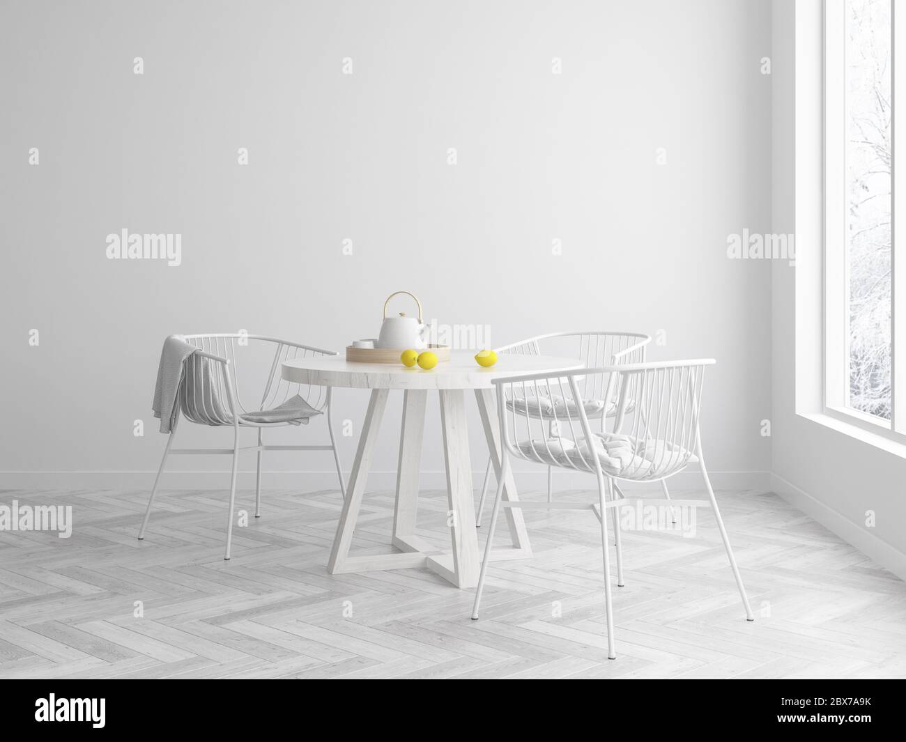 Interior modern design room 3D illustration Stock Photo - Alamy