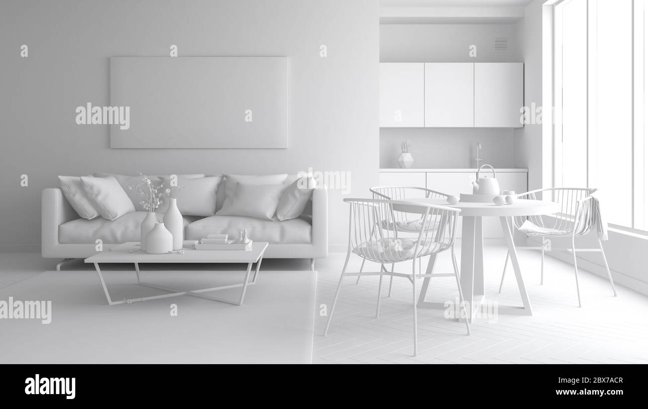 Interior modern design room 3D illustration Stock Photo - Alamy