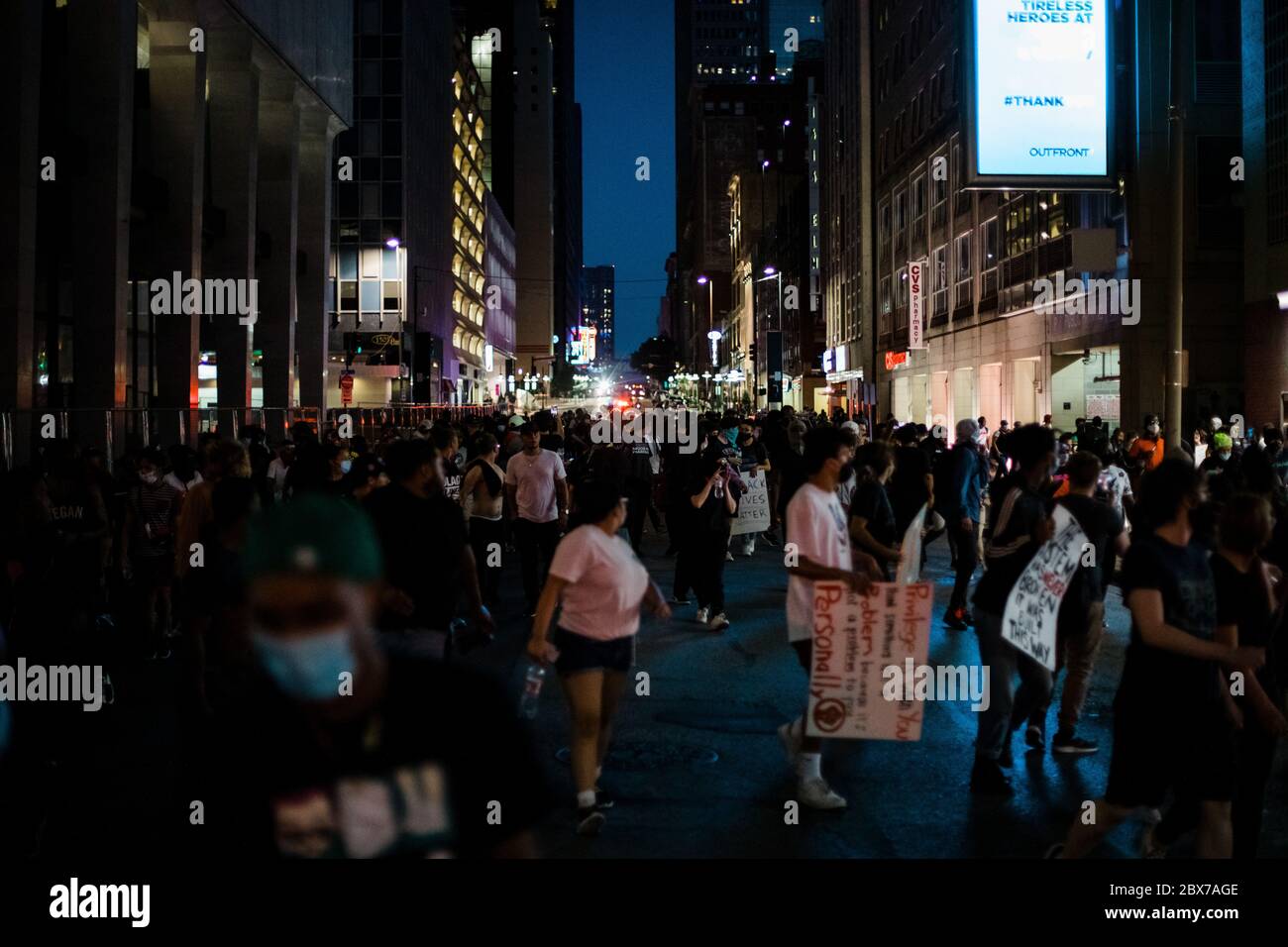 Dallas, Texas / United States - May 30 2020: Protestors march through ...