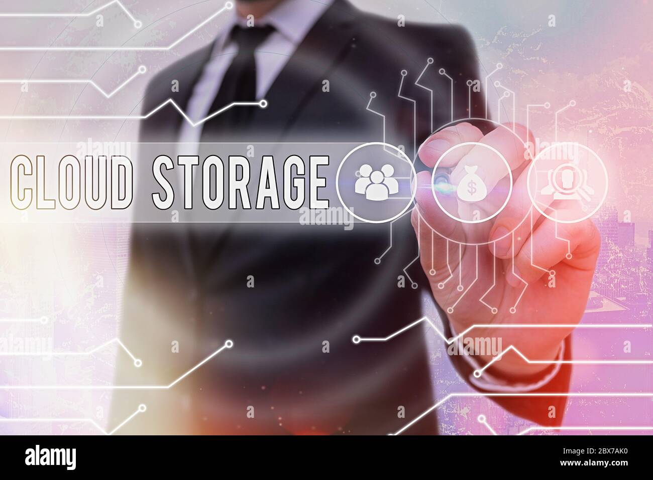 Handwriting Text Cloud Storage Conceptual Photo Computing Connect Devices To Cloud Data On