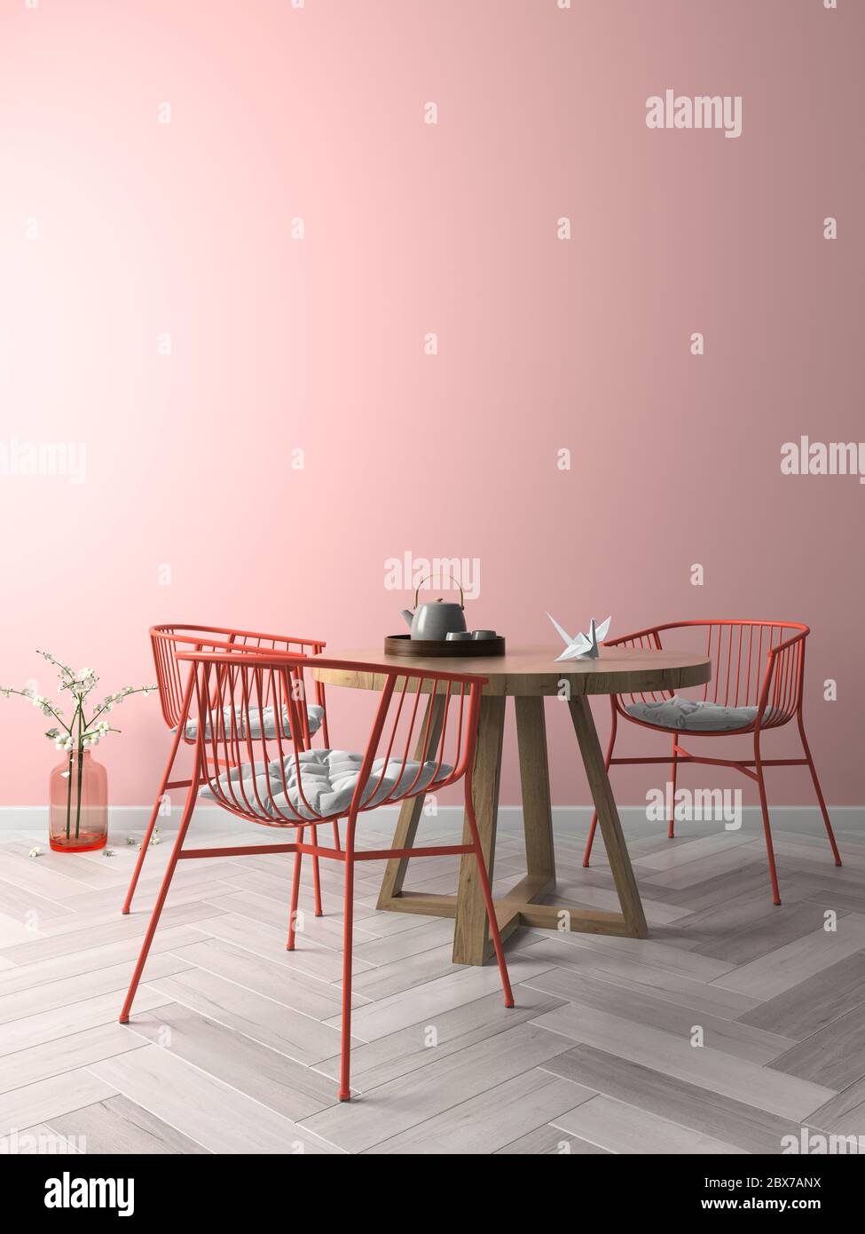 Interior modern design room 3D illustration Stock Photo - Alamy