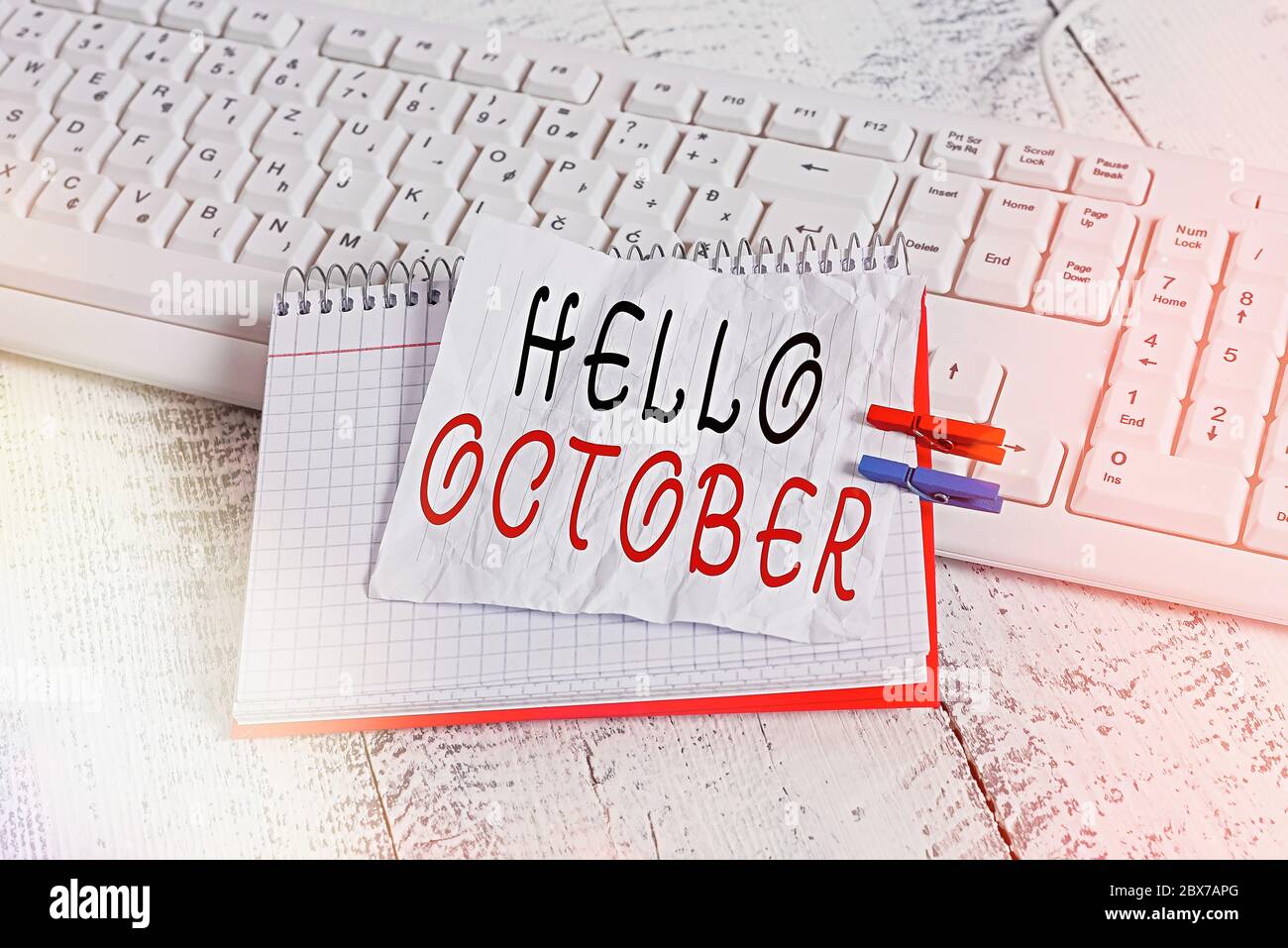 Handwriting text Hello October. Conceptual photo greeting used when ...