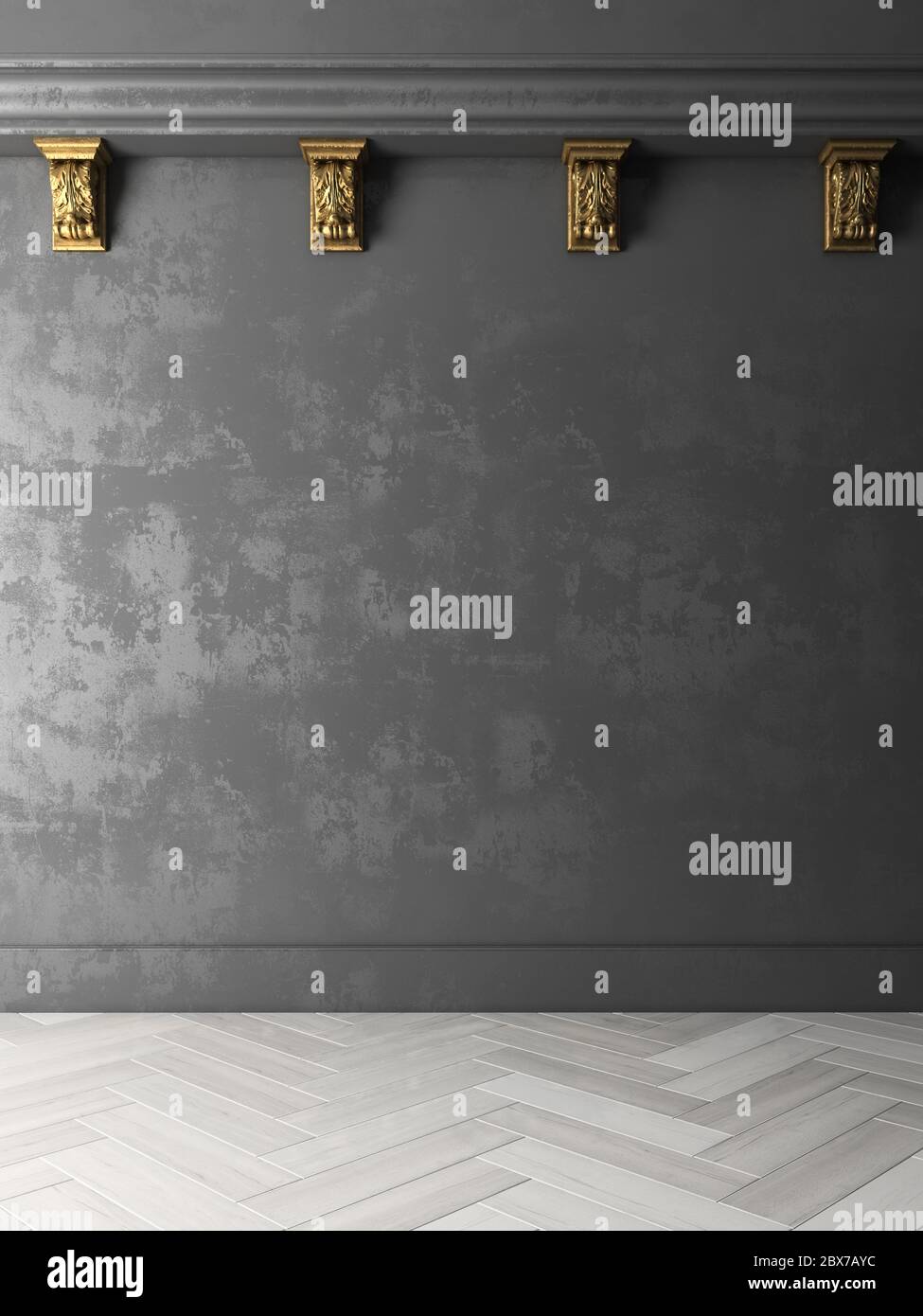 Interior modern design room 3D illustration Stock Photo - Alamy