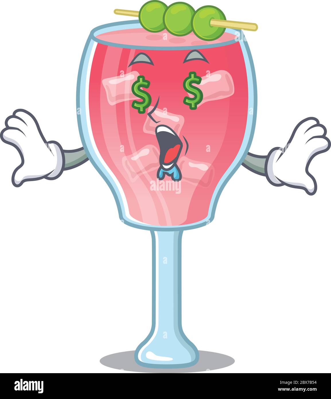 wealthy cartoon character concept of cosmopolitan cocktail with money ...
