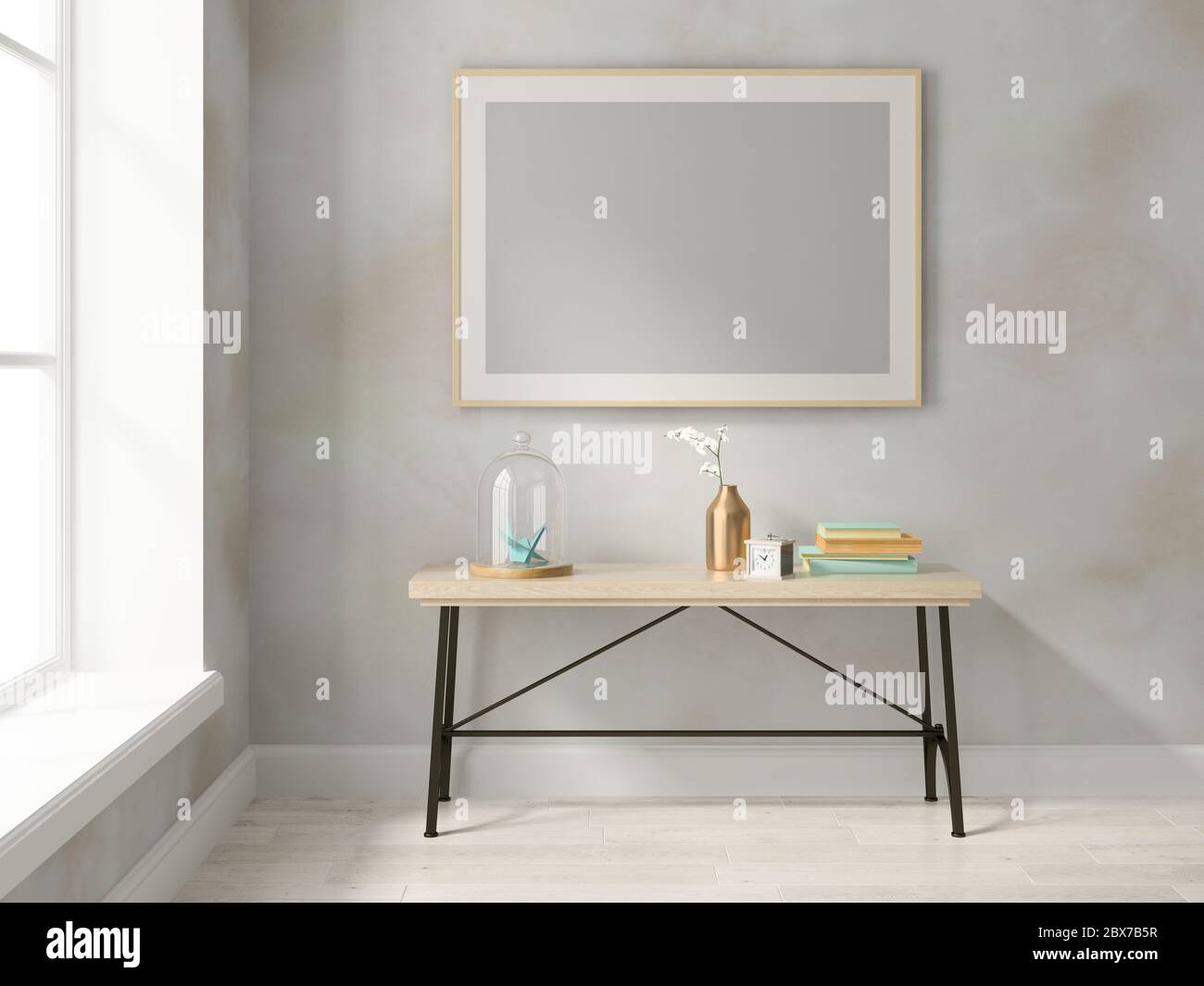 Interior modern design room 3D illustration Stock Photo - Alamy