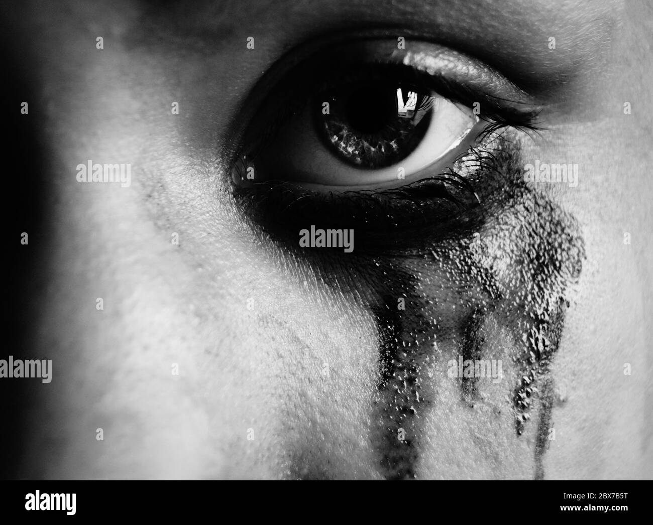 A close up of eyes, black and white soul sad. High quality photo Stock ...