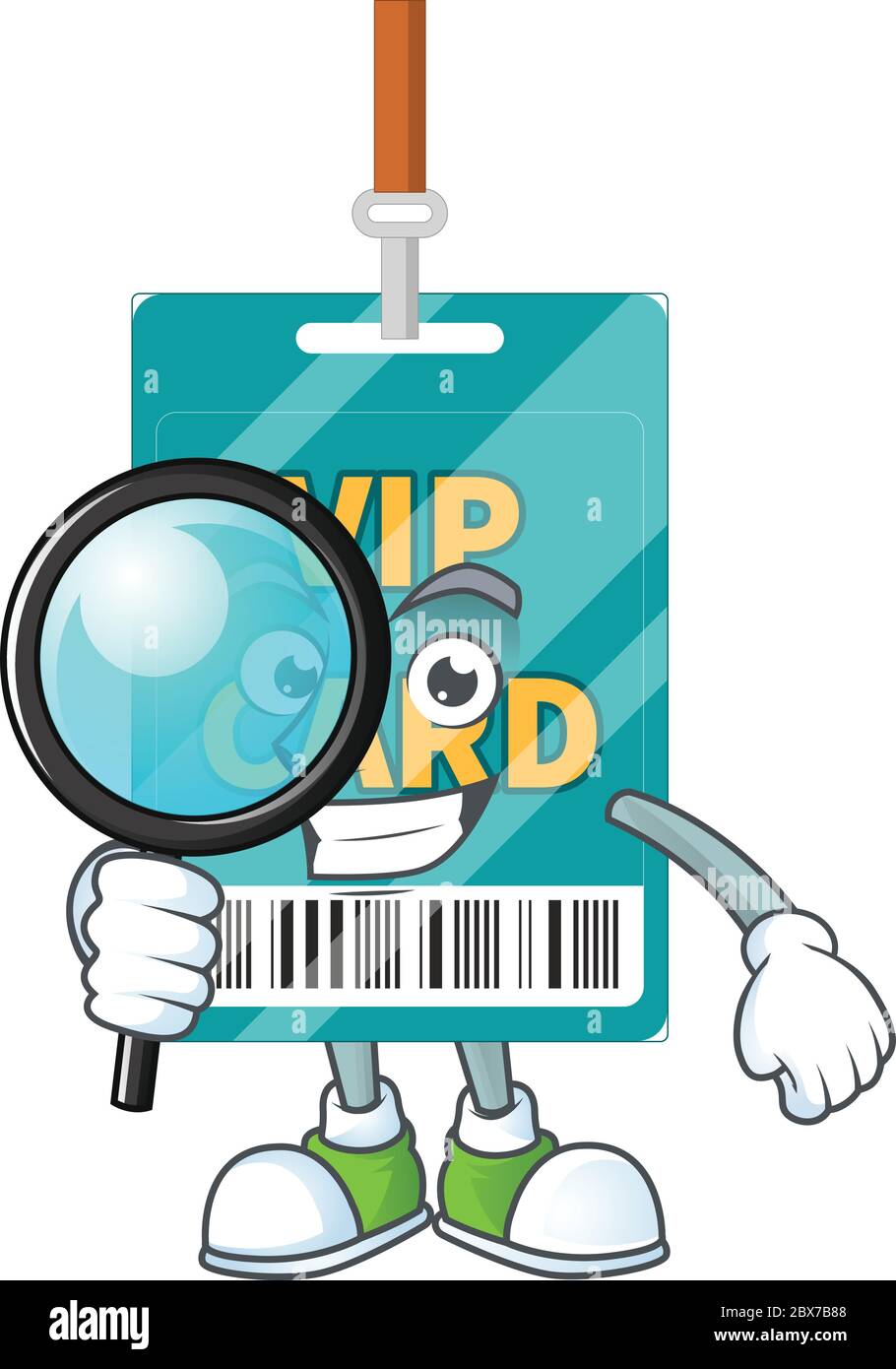 cartoon drawing concept of VIP pass card working as a Private Detective ...