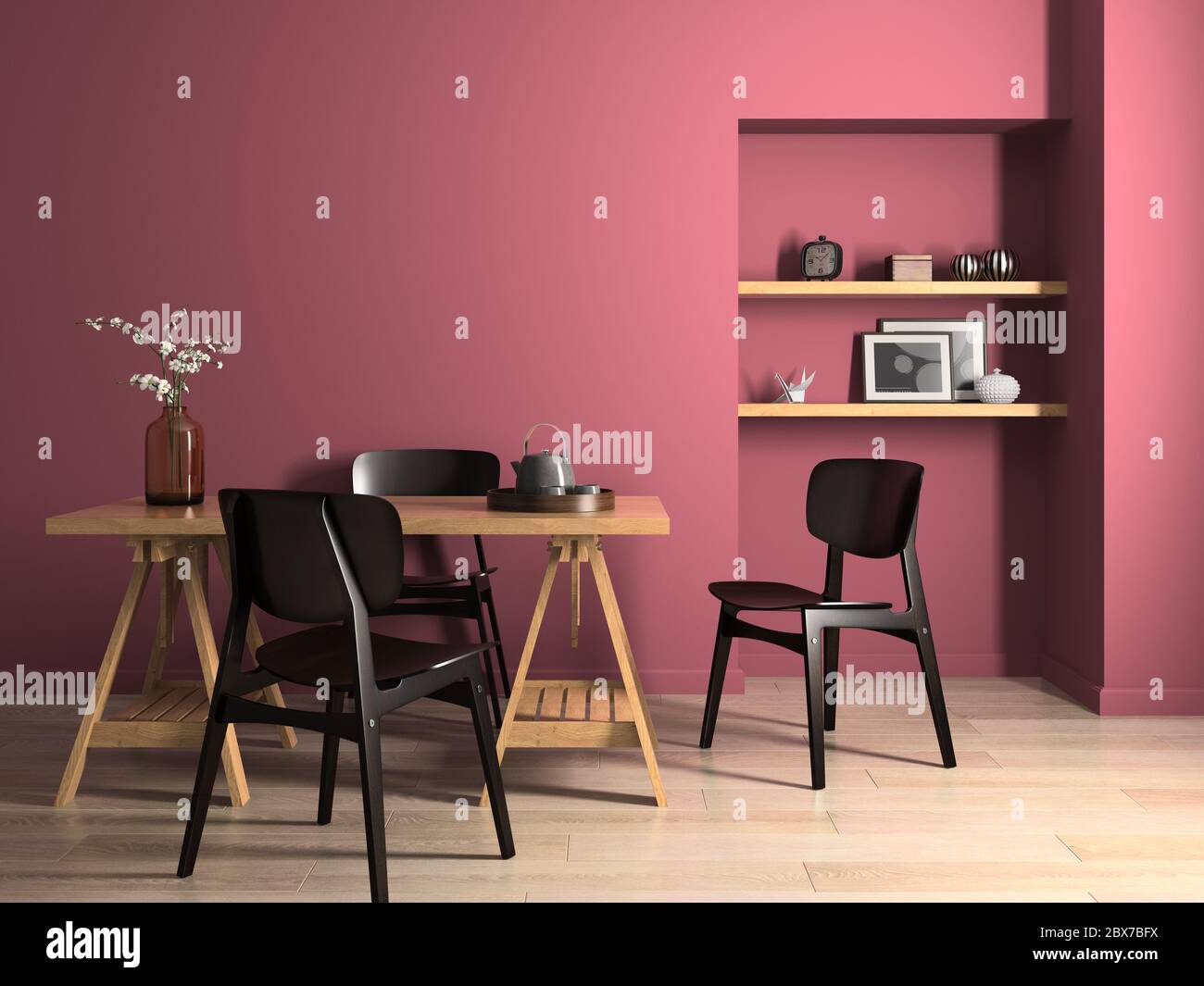 Interior modern design room 3D illustration Stock Photo - Alamy