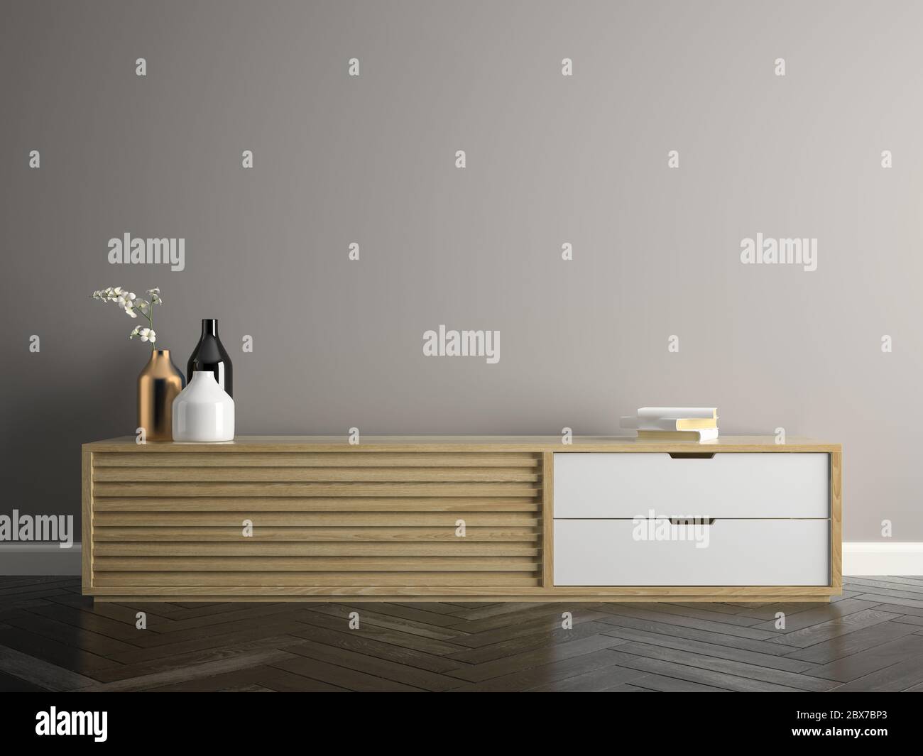 Interior modern design room 3D illustration Stock Photo - Alamy
