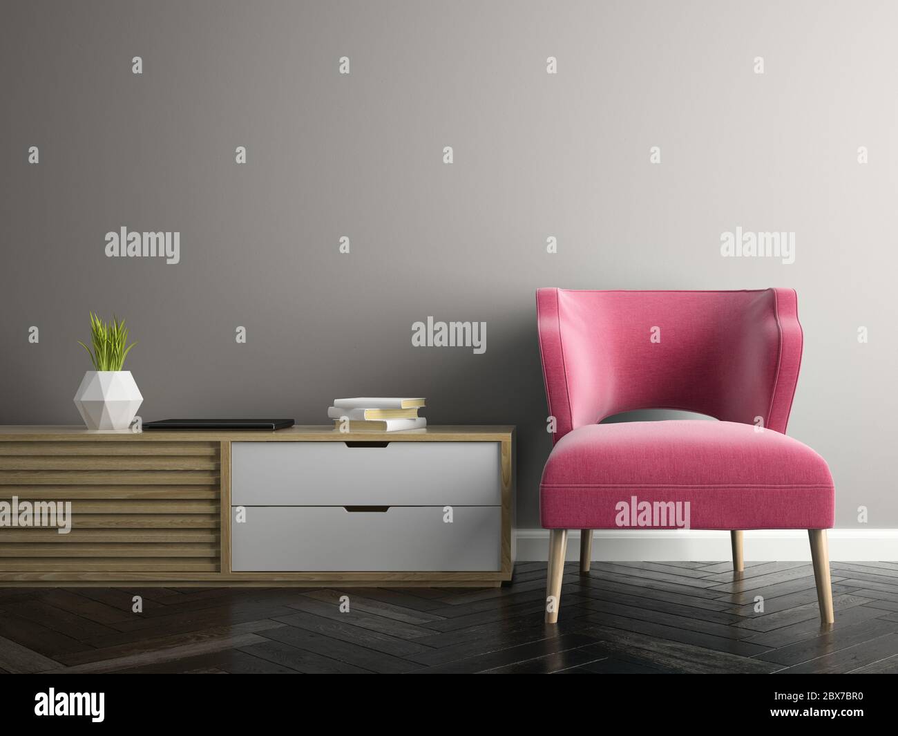 Interior modern design room 3D illustration Stock Photo - Alamy