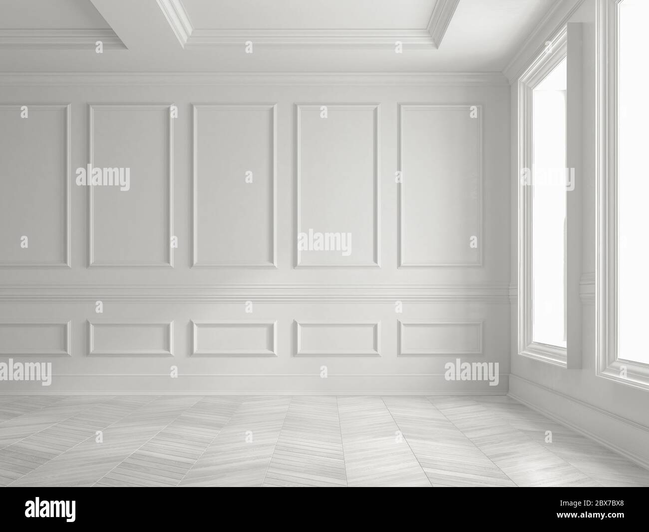 Interior empty room 3D rendering Stock Photo - Alamy