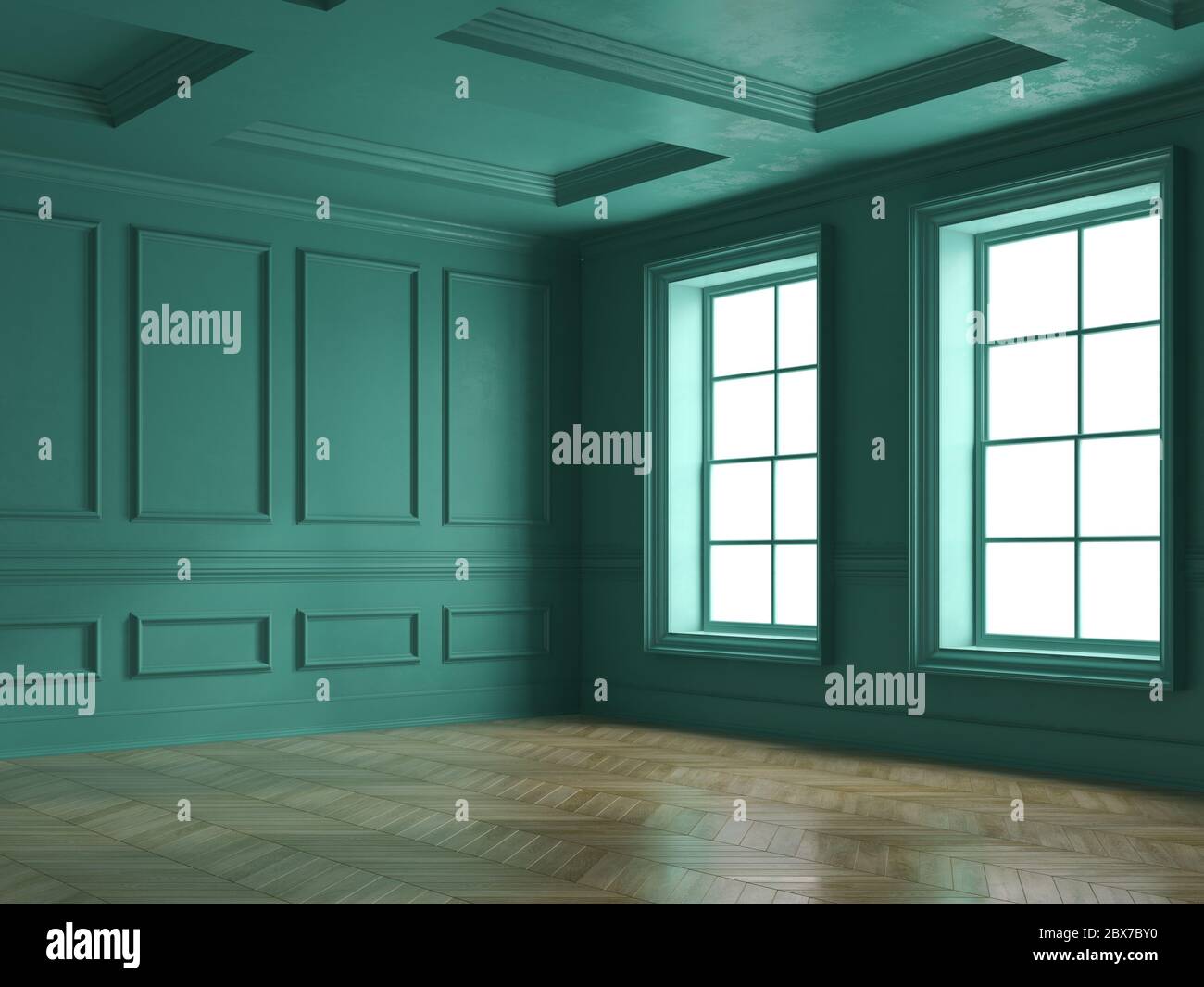 Interior empty room 3D rendering Stock Photo - Alamy
