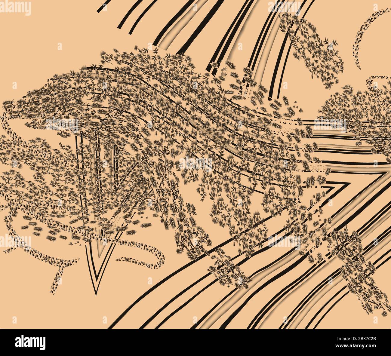 The Amazing fabric Abstract Background, Halftone Flowers Bouquet ...