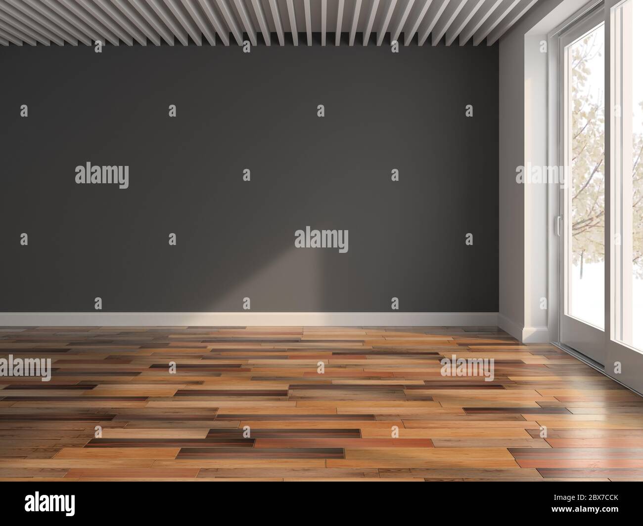 Interior empty room 3D rendering Stock Photo - Alamy
