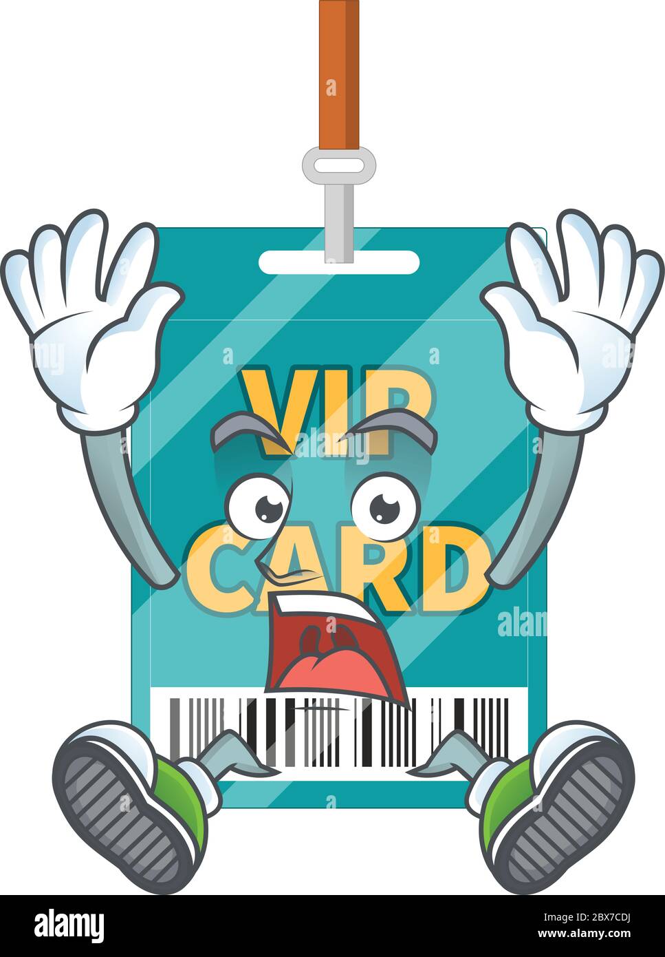 cartoon character design of VIP pass card having shocking gesture Stock ...