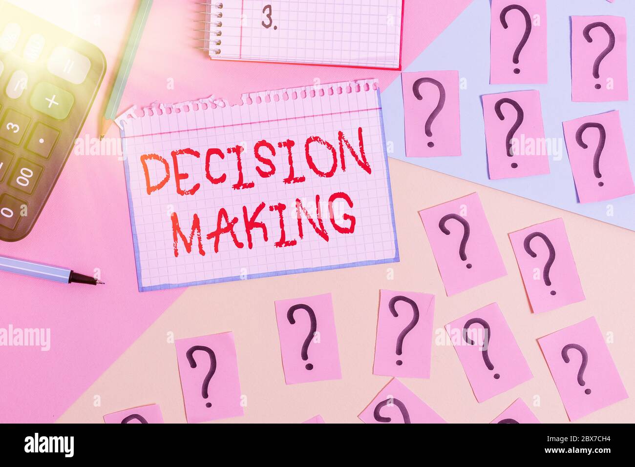 Writing note showing Decision Making. Business concept for to choose ...