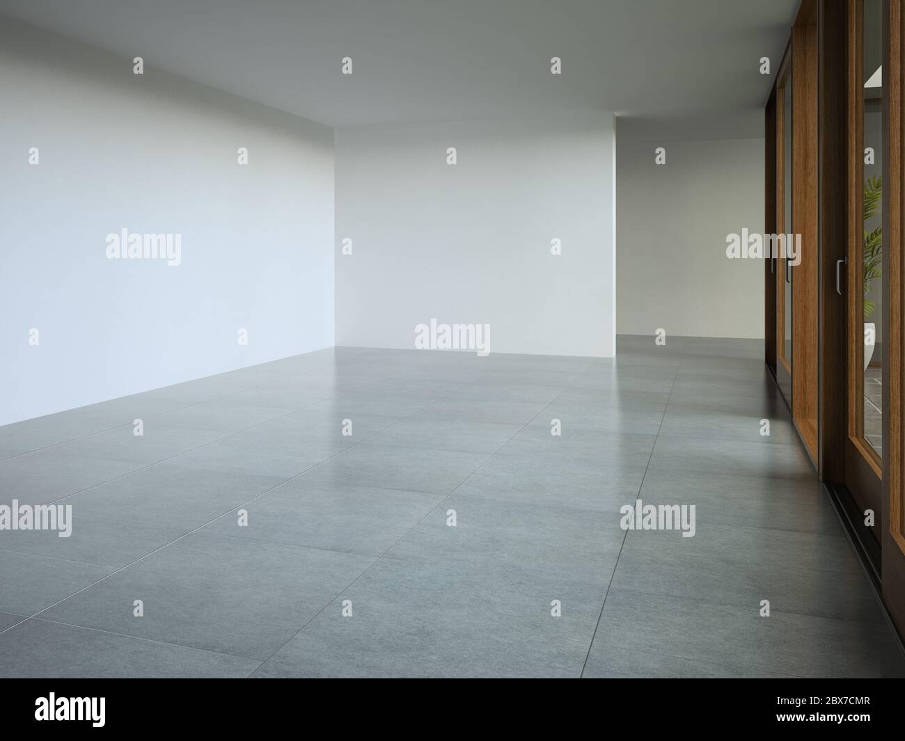 Interior empty room 3D rendering Stock Photo - Alamy