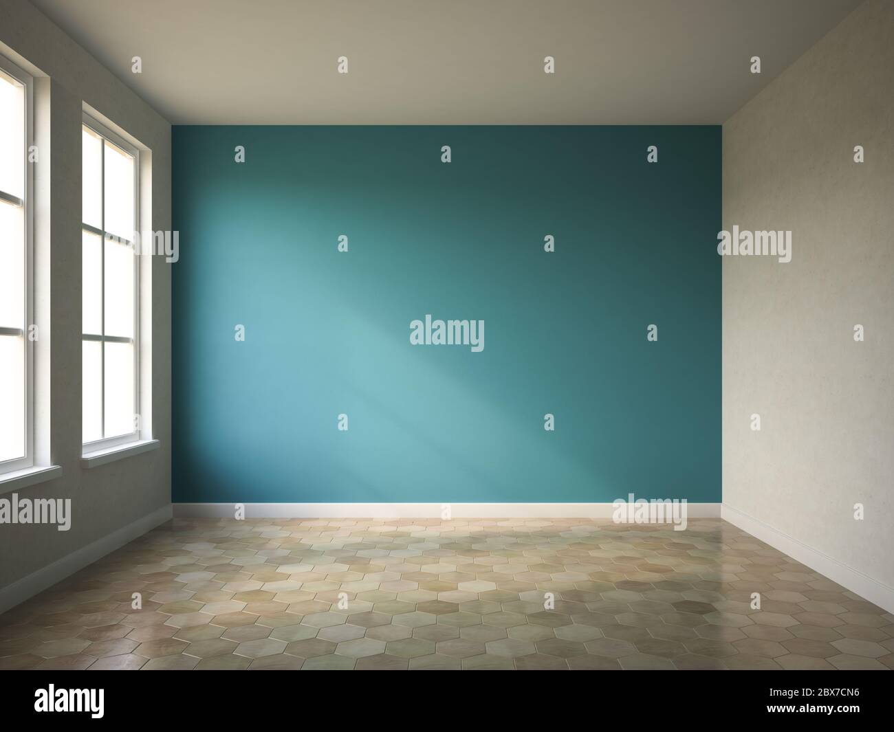 Interior empty room 3D rendering Stock Photo - Alamy