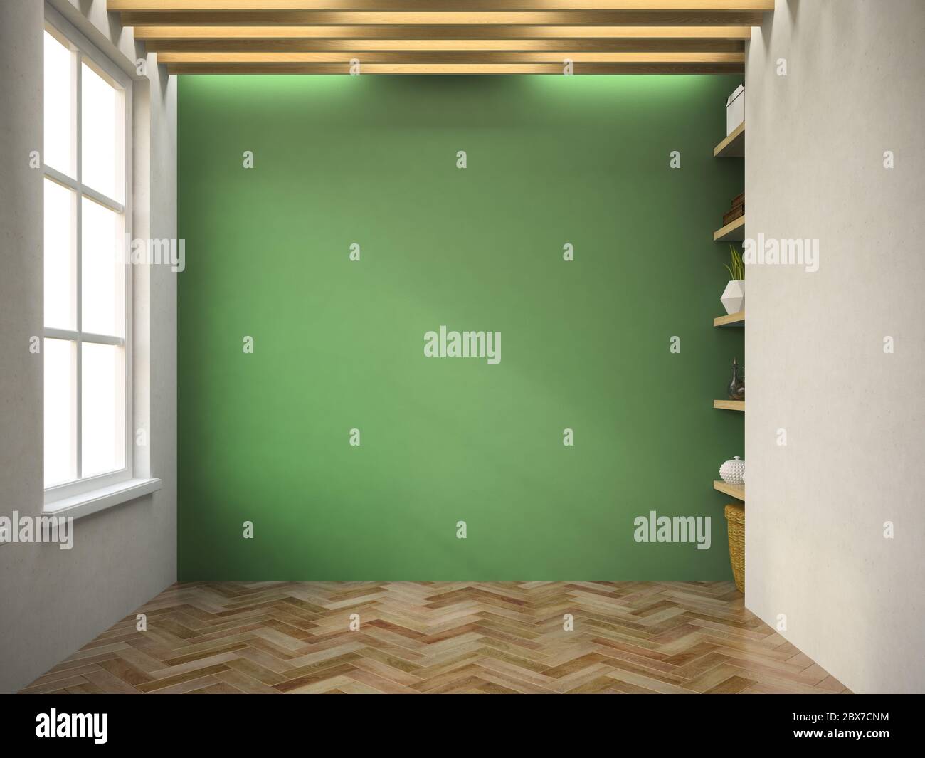 Interior empty room 3D rendering Stock Photo - Alamy
