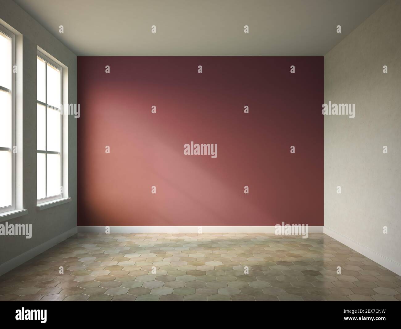 Interior empty room 3D rendering Stock Photo - Alamy