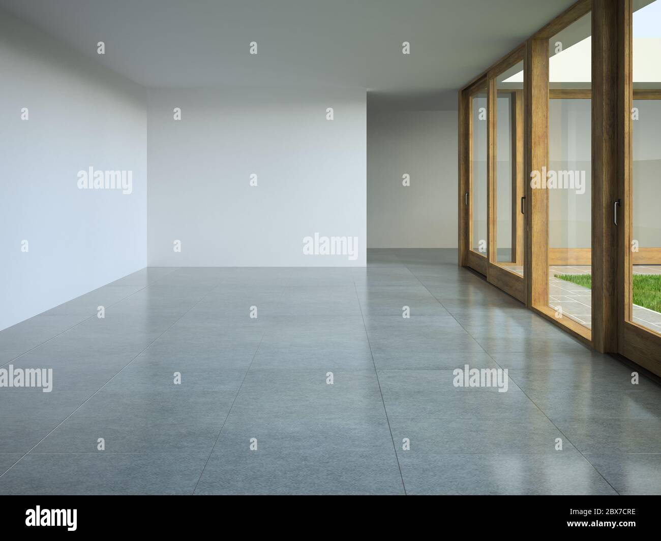 Interior empty room 3D rendering Stock Photo - Alamy