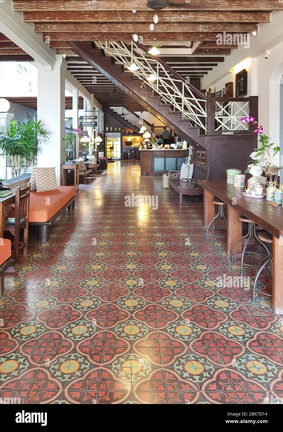 Reception lobby hotel ethnic style Stock Photo - Alamy