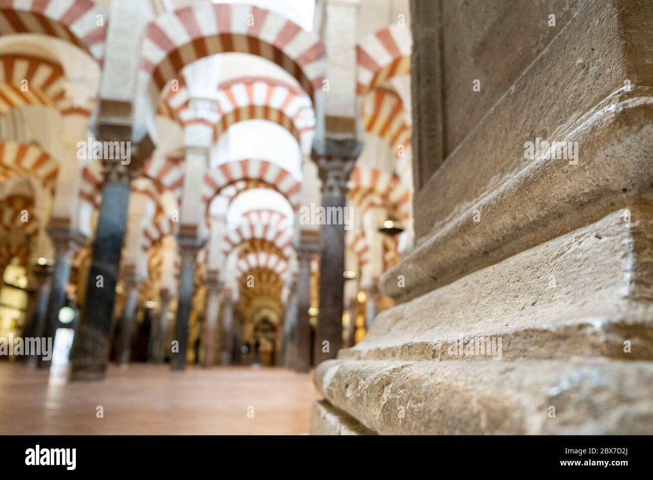 The amazing arched architecture of the mosque. Cordoba, Andalusia ...