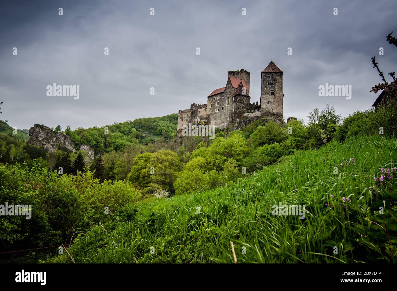 Hardegg Castle in the Thayatal Valley - Lower Austria at spring time ...