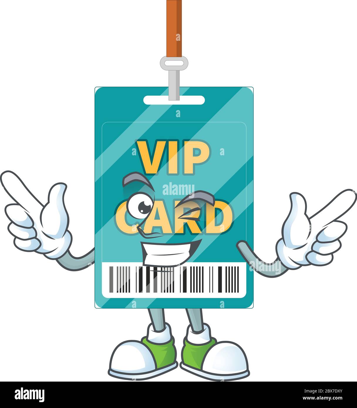 Cartoon drawing concept of VIP pass card showing cute wink eye Stock ...