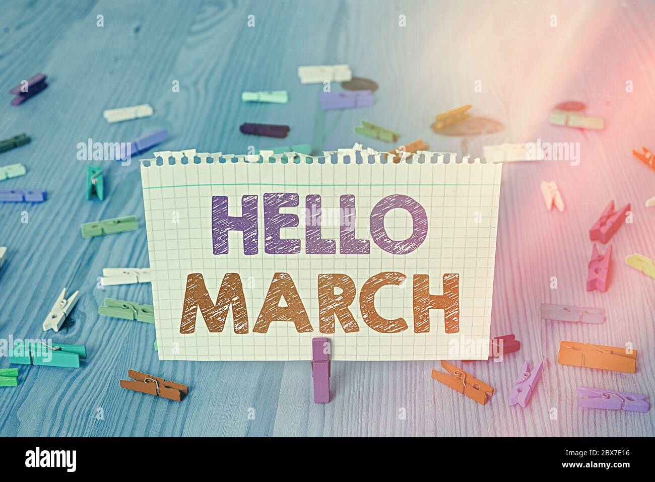 Writing note showing Hello March. Business concept for a greeting ...