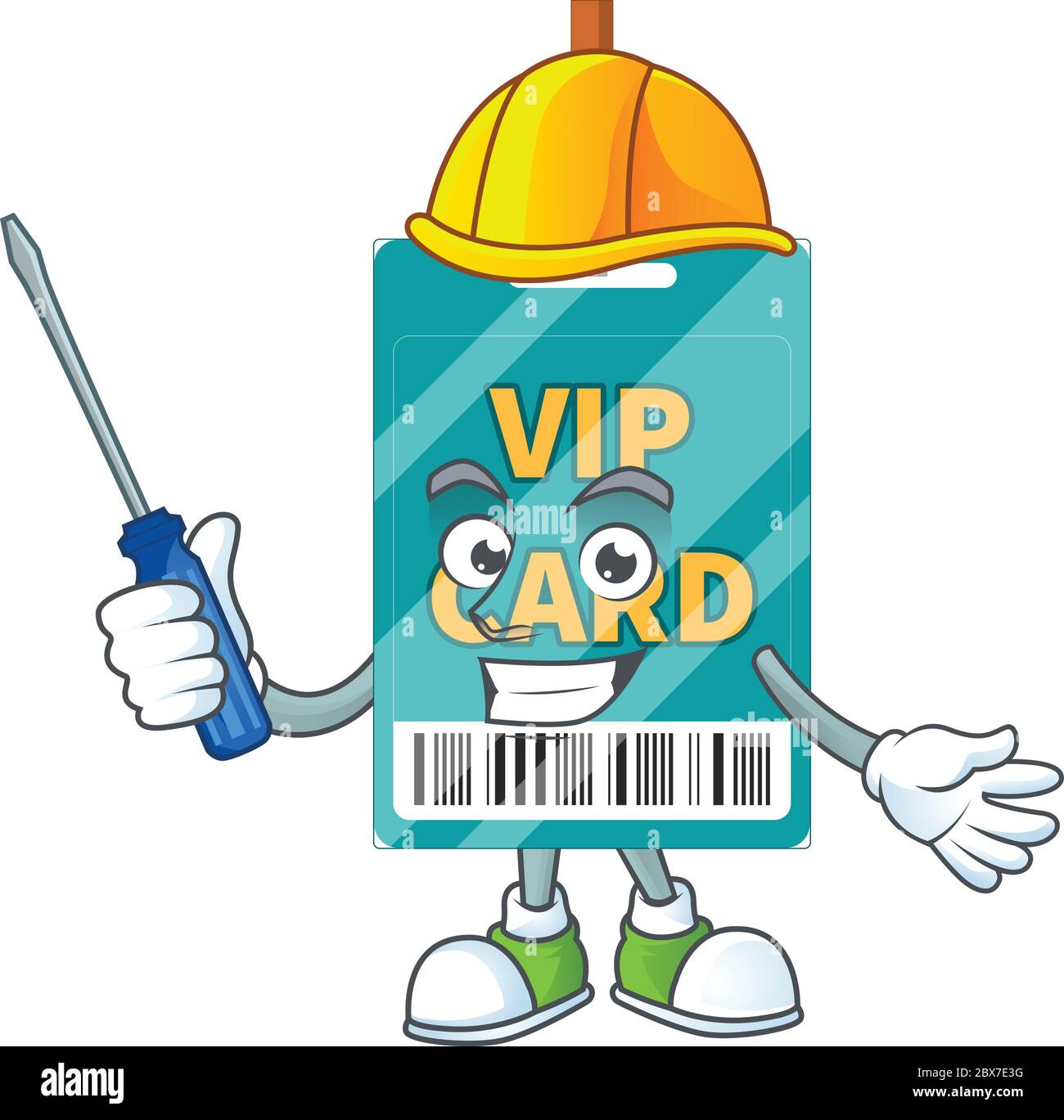 A cartoon image of VIP pass card in a automotive character Stock Vector ...