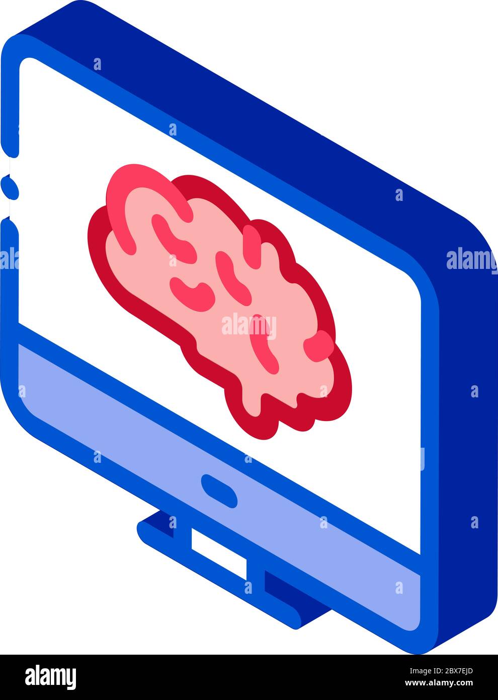 Brain On Display isometric icon vector illustration Stock Vector Image ...
