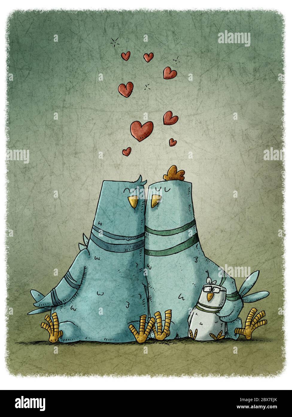 Cartoon birds family hi-res stock photography and images - Alamy