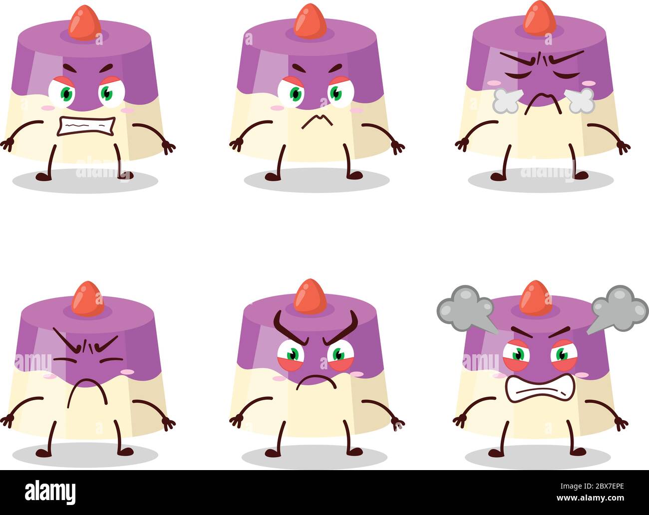Cake cartoon character with various angry expressions Stock Vector ...