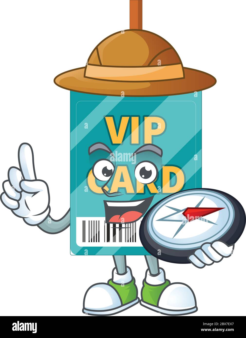 Experience explorer of VIP pass card cartoon character style using ...