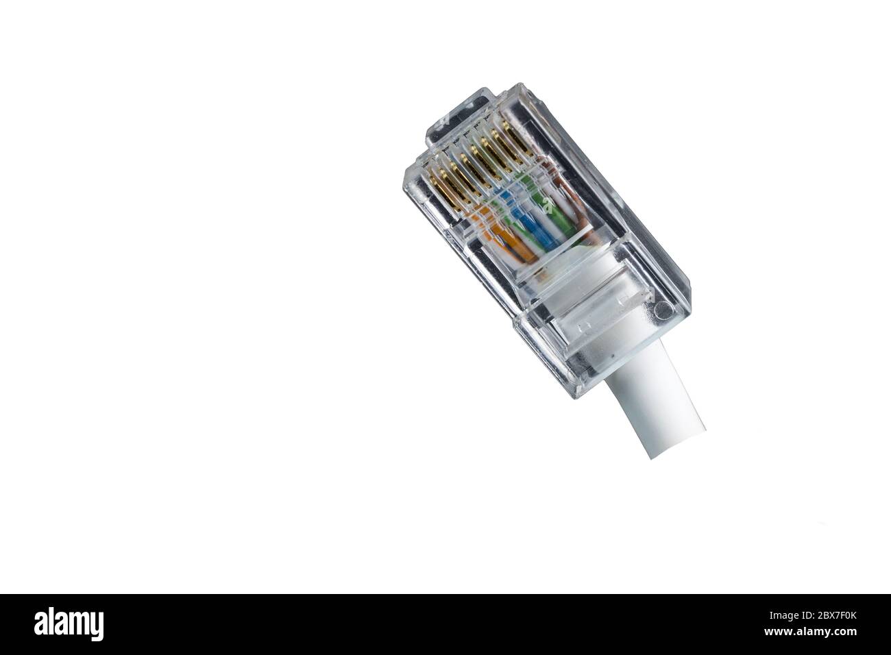 Close up view of cable network connection, internet communication and ...
