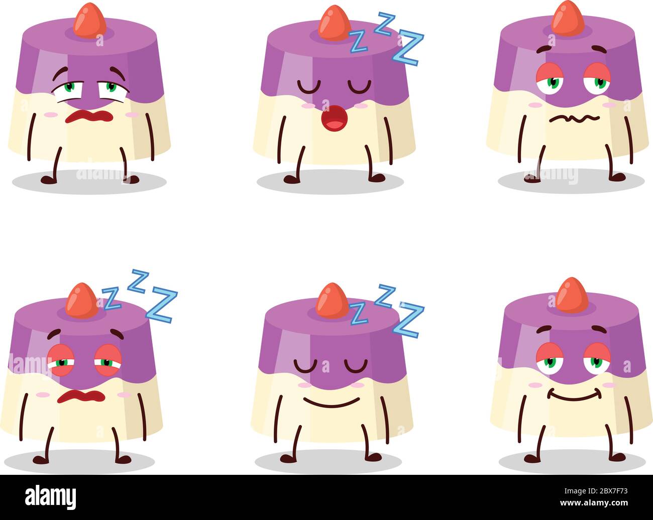 Cartoon character of cake with sleepy expression Stock Vector Image ...