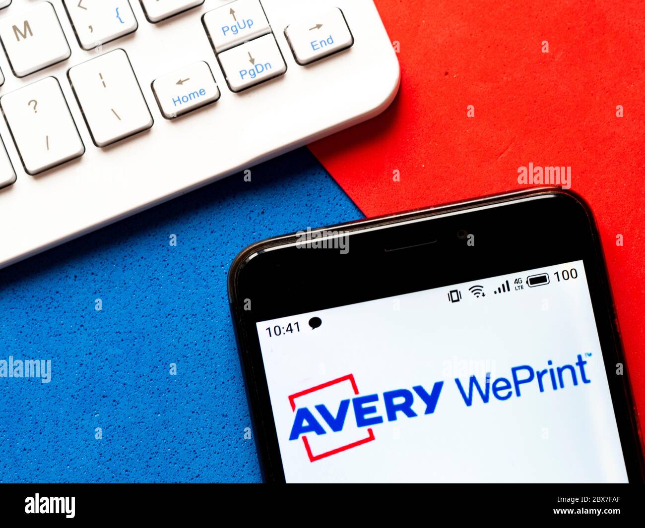 In this photo illustration an Avery WePrint logo is seen displayed on a ...
