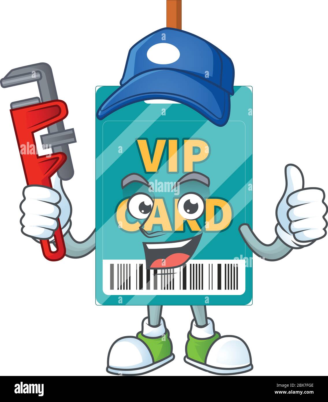 VIP pass card Cartoon drawing concept work as smart Plumber Stock ...