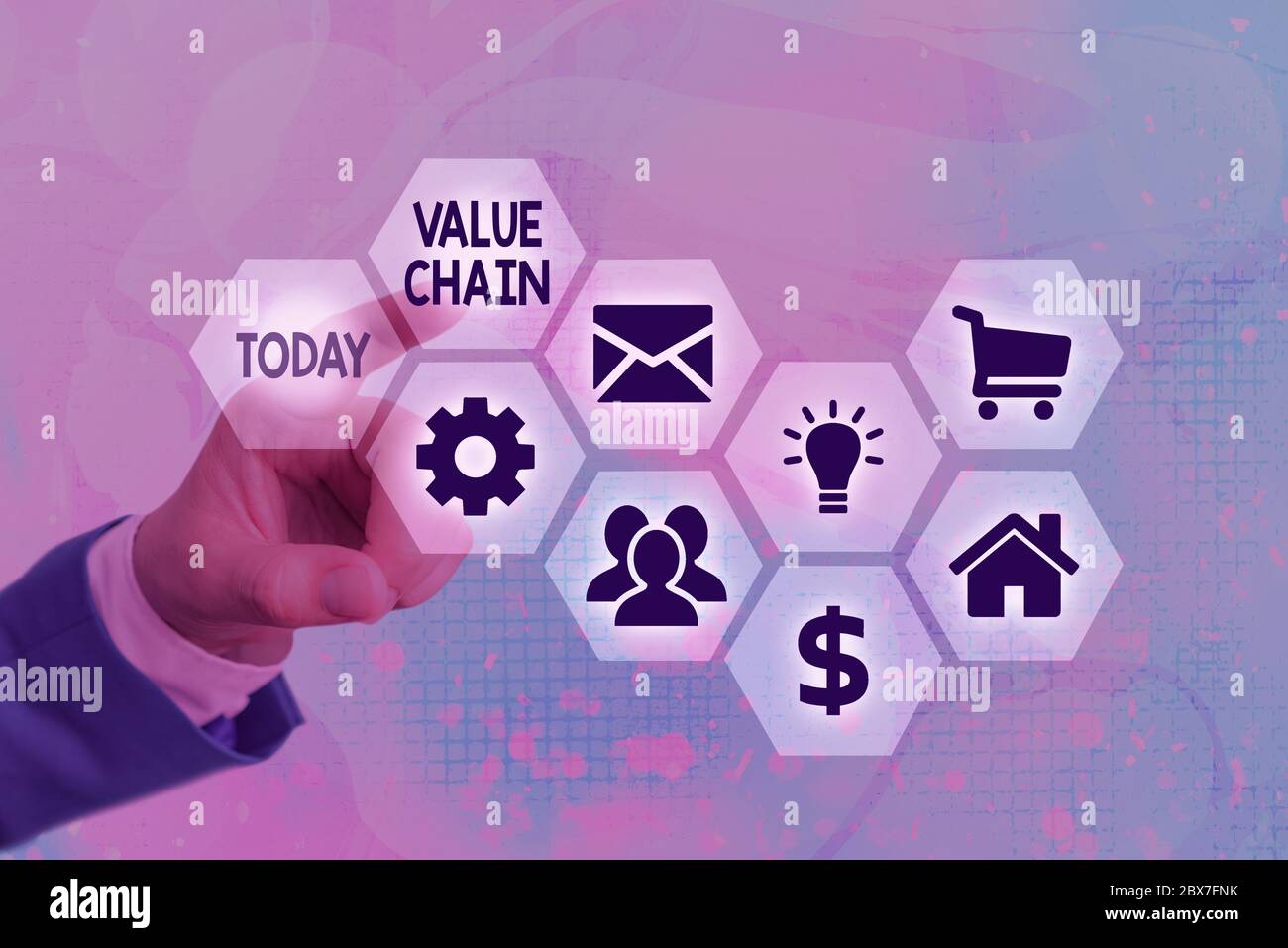 Conceptual hand writing showing Value Chain. Concept meaning set of ...