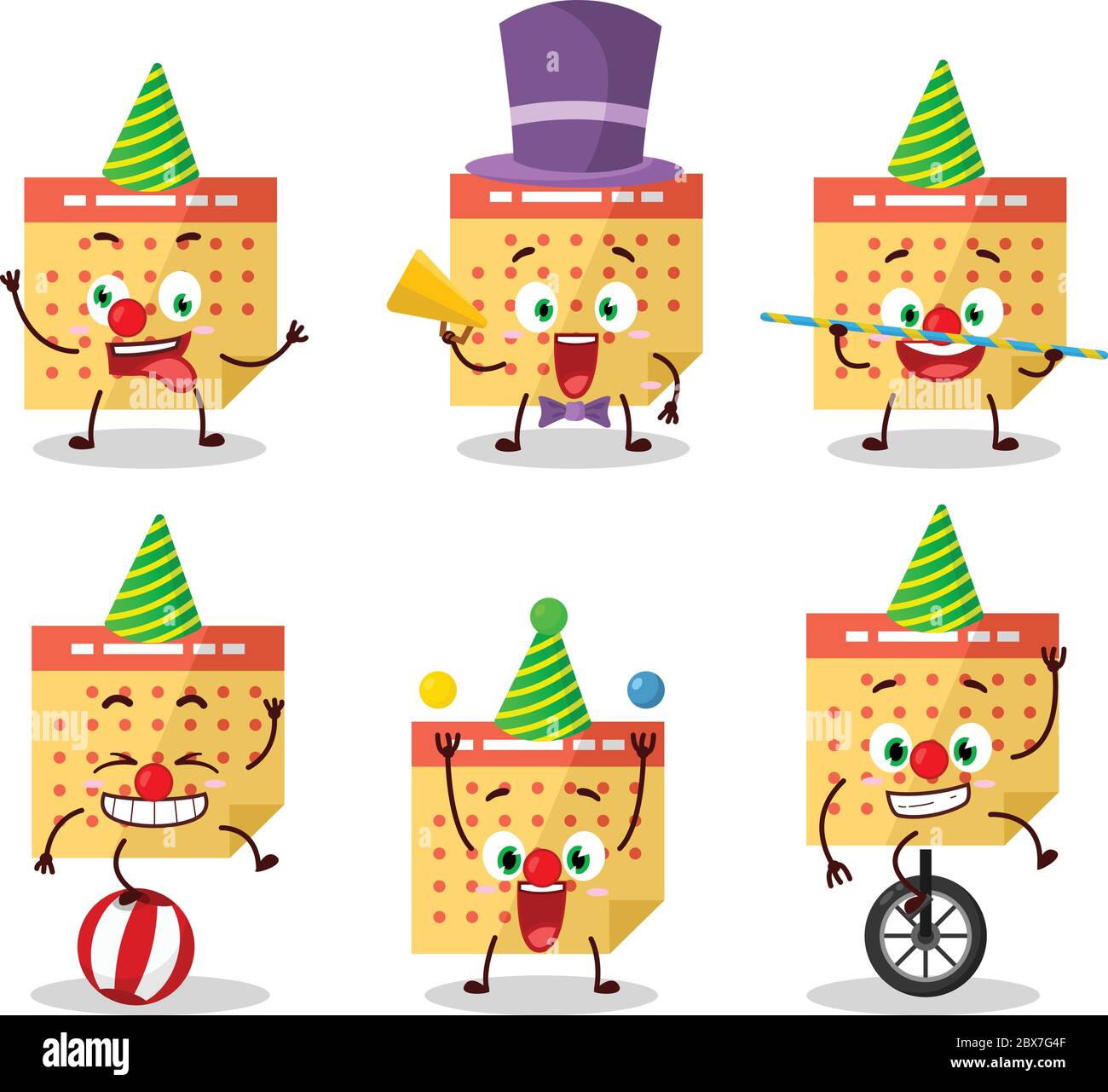 Cartoon character of calendar with various circus shows Stock Vector ...