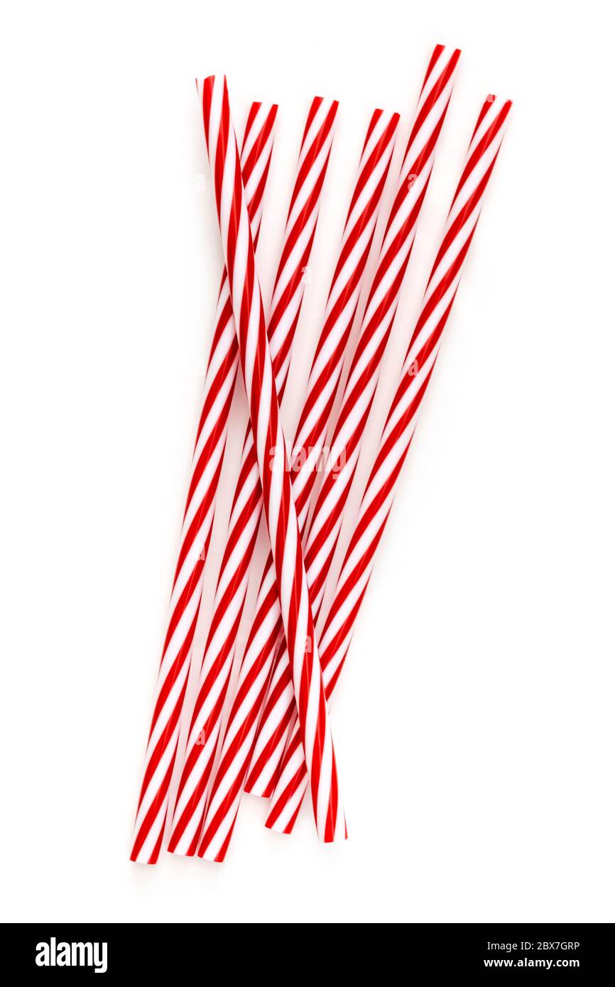 Red and white straws Cut Out Stock Images & Pictures - Alamy