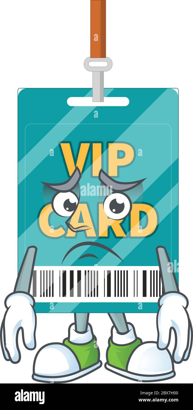 VIP pass card Caricature design picture showing worried face Stock ...